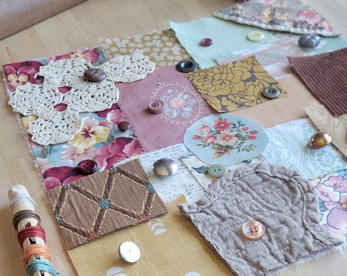 April Slow Stitch Kit - {april Showers} - Mindful Sewing, Scrap Sewing ...