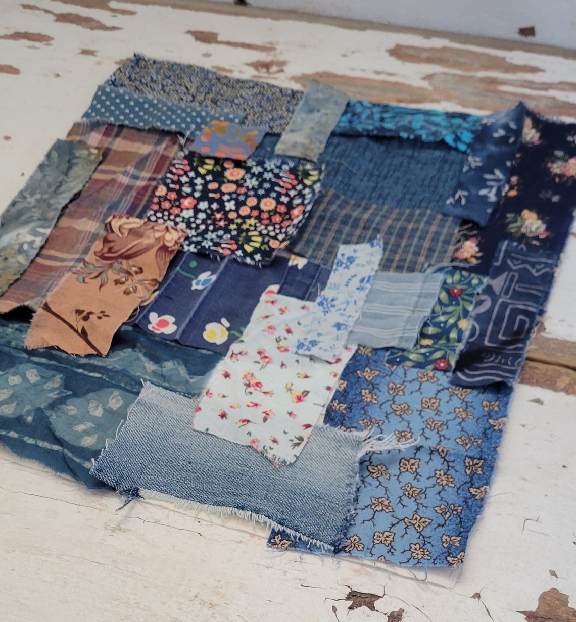 Slow Stitch Kit - {rustic} - Mindful Sewing, Visible Mending, Fabric ...