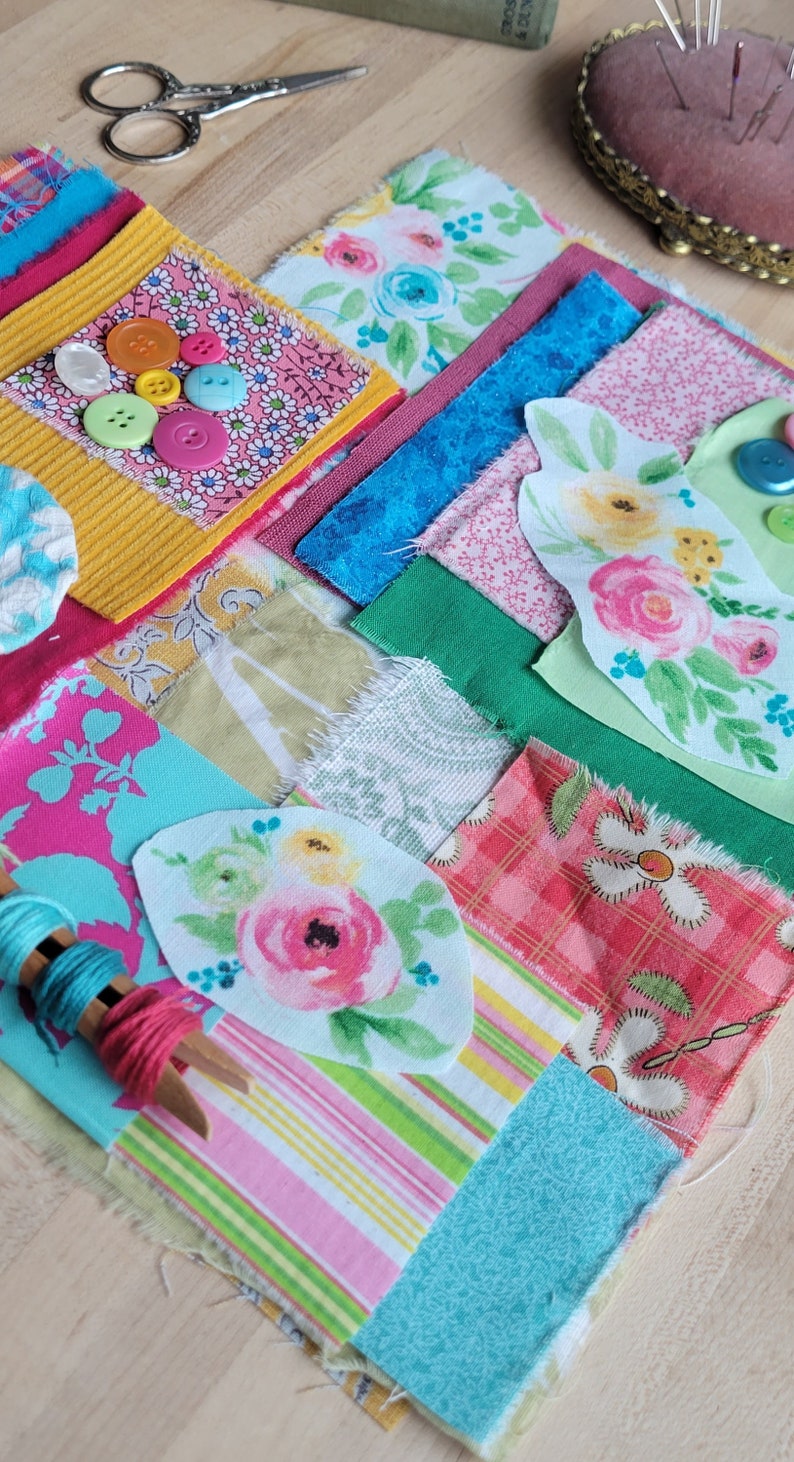 Slow Stitch Kit - {spring} - Mindful Sewing, Fabric Bundle, Slow Stitch ...
