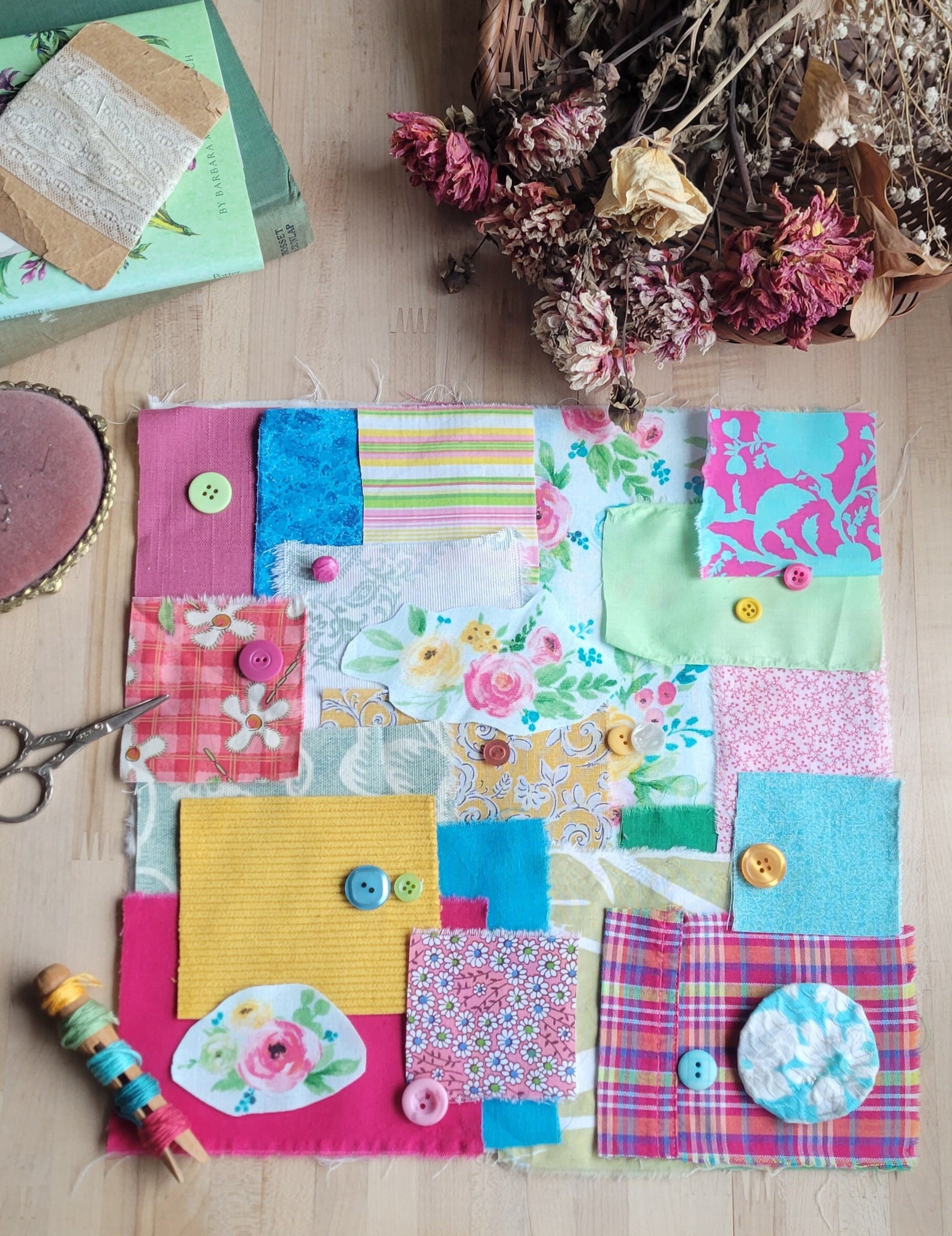 Slow Stitch Kit - {spring} - Mindful Sewing, Fabric Bundle, Slow Stitch ...
