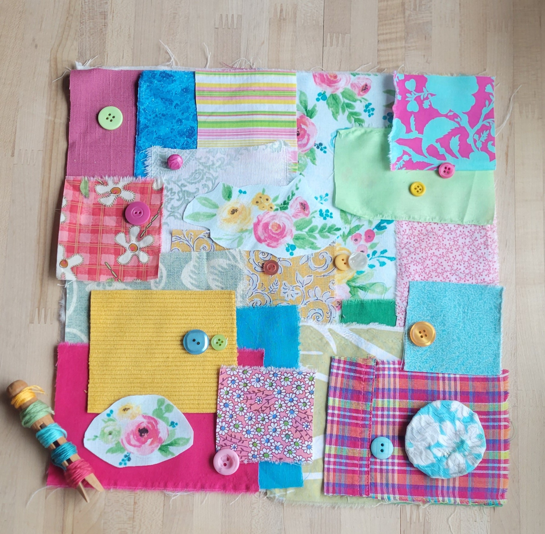 Slow Stitch Kit - {spring} - Mindful Sewing, Fabric Bundle, Slow Stitch ...