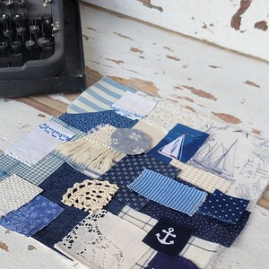 Slow Stitch Kit - {nautical} - Mindful Sewing, Fabric Bundle, Junk ...
