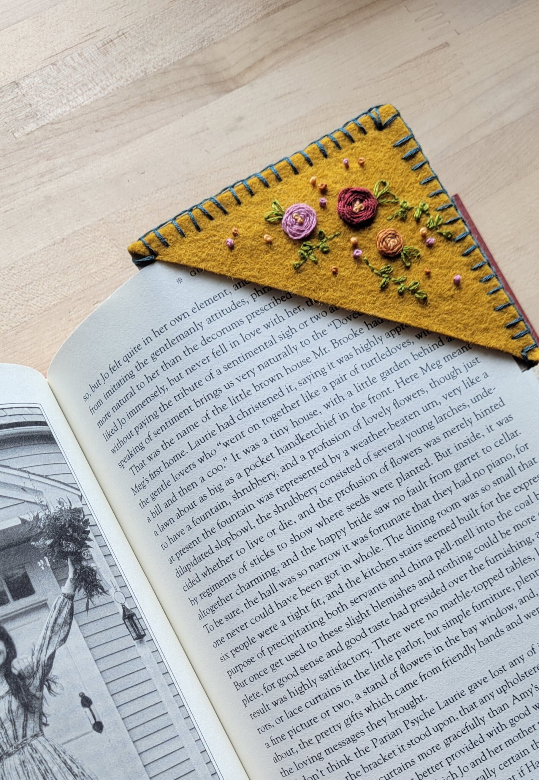 Corner Bookmark, Embroidered Corner Bookmark, Felt Bookmark, Gifts for ...