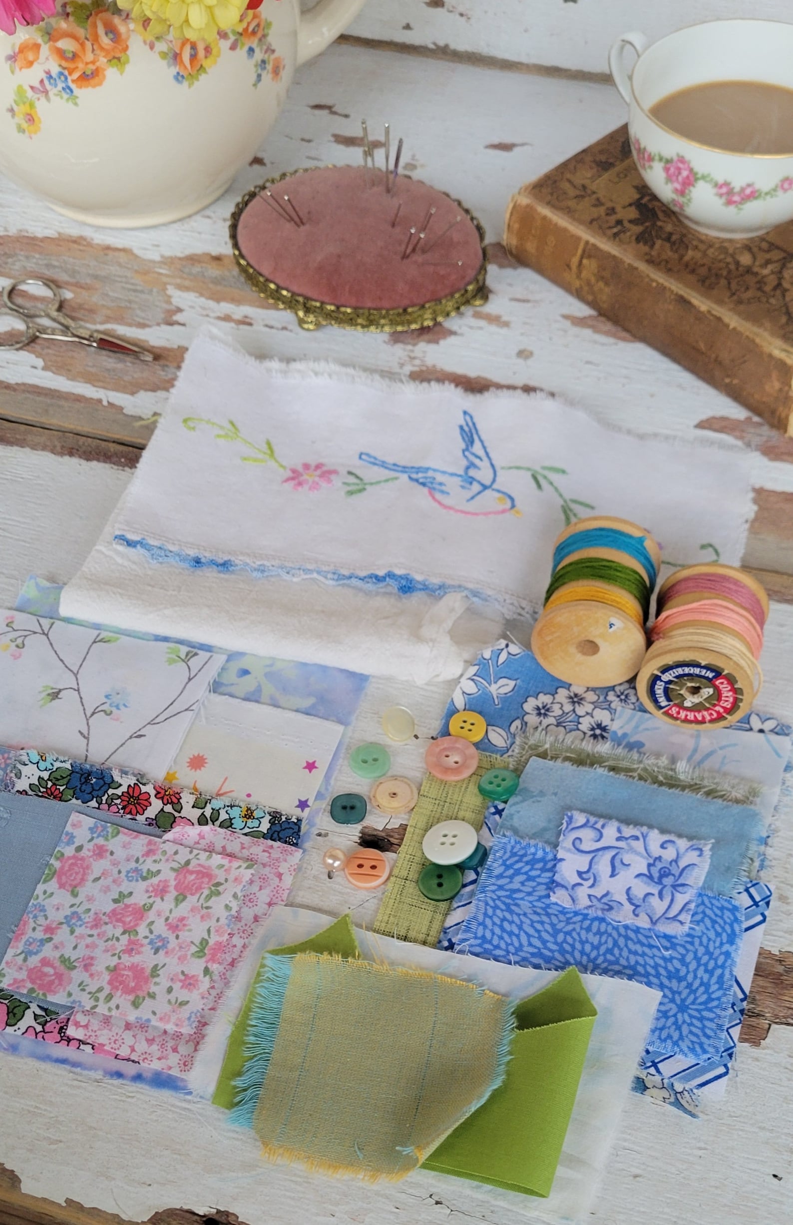 Slow Stitch Kit - {springtime} - Mindful Sewing, Haberdashery, Fabric ...