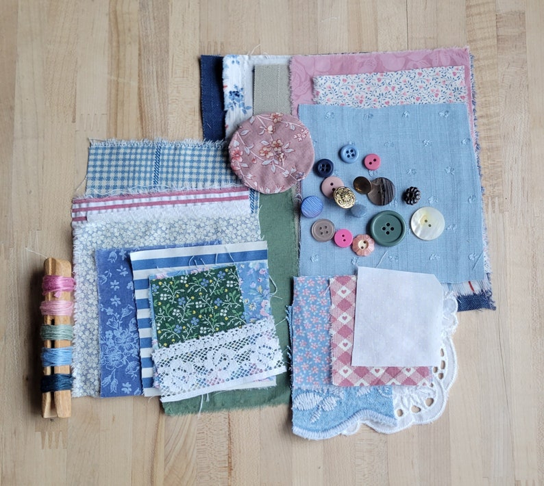 Slow Stitch Kit tea Party Mindful Sewing Fabric Bundle - Etsy