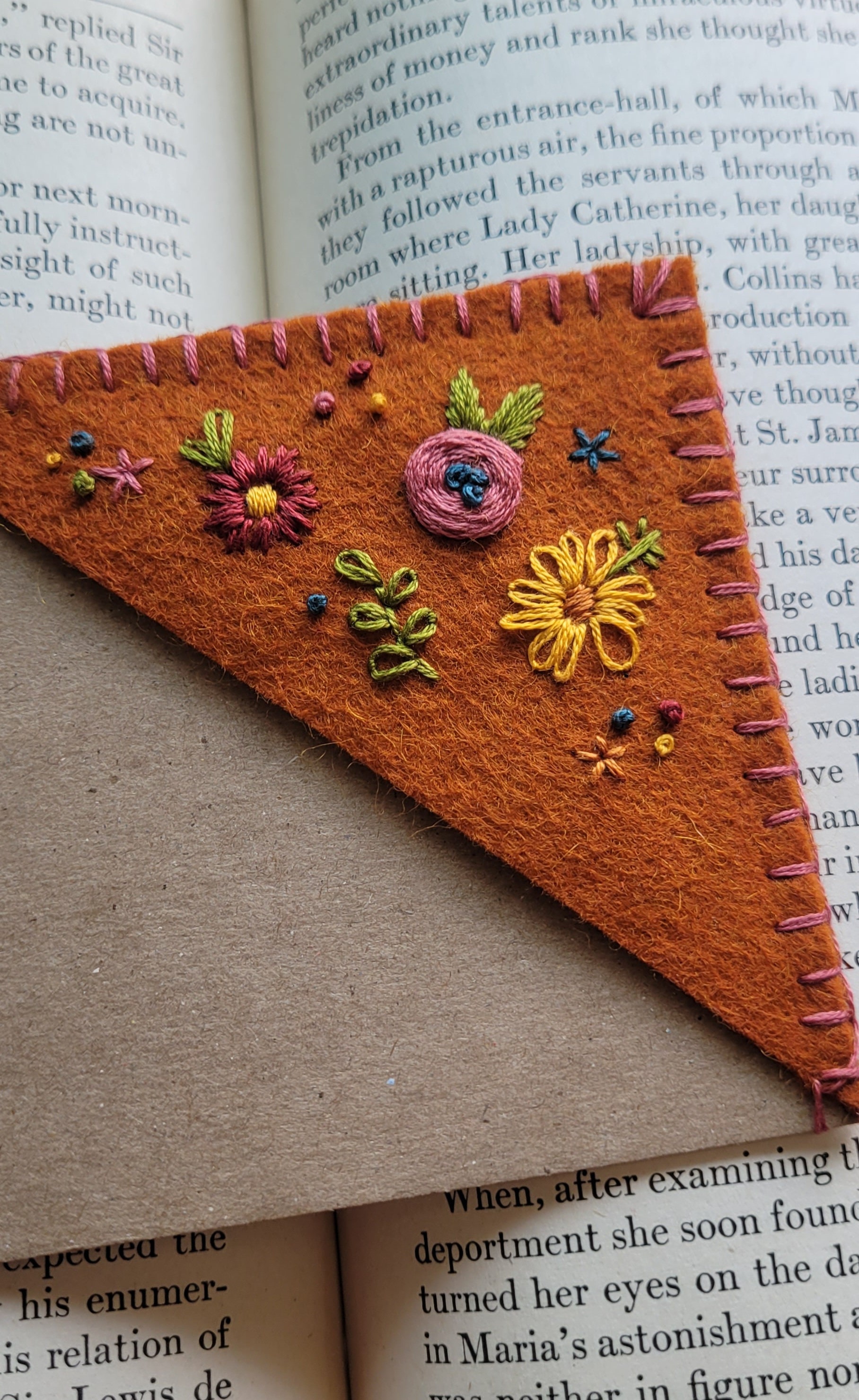 Corner Bookmark, Embroidered Corner Bookmark, Felt Bookmark, Gifts for ...