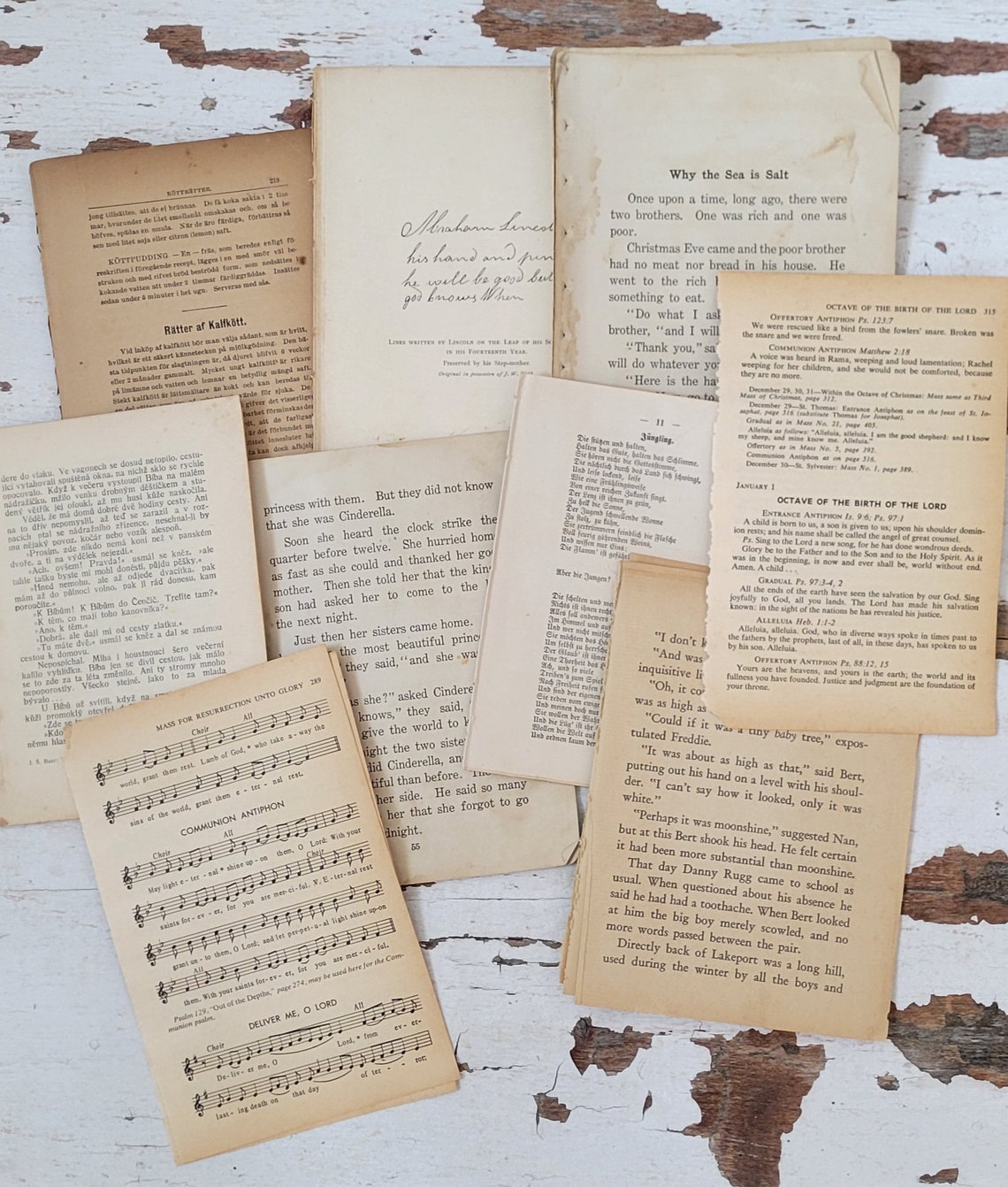 Vintage Book Pages, Antique Book Page Bundle, 100 Vintage Book Pages ...