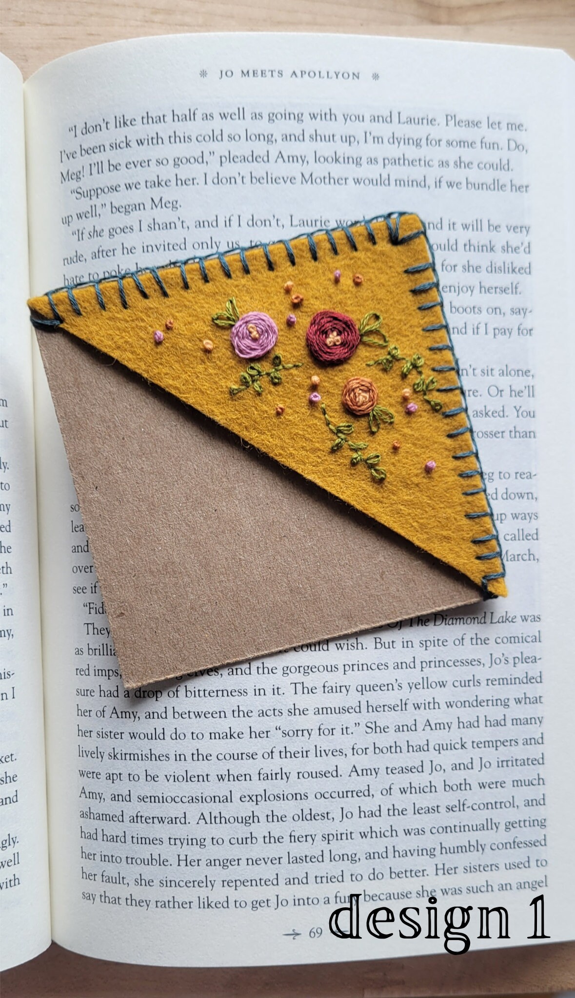 Corner Bookmark, Embroidered Corner Bookmark, Felt Bookmark, Gifts for ...
