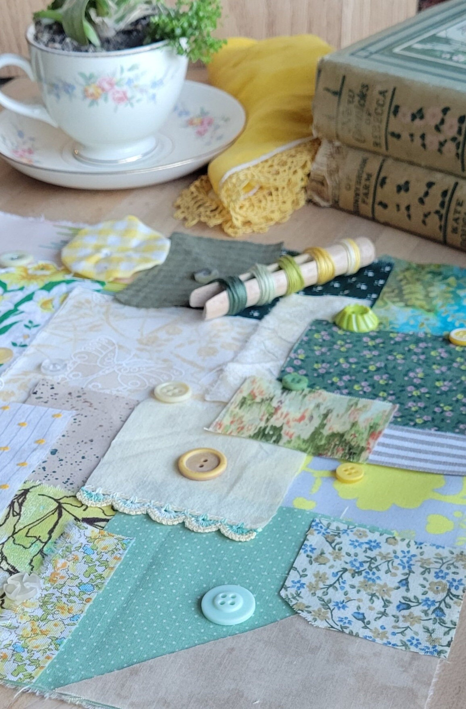 March Slow Stitch Kit - {daffodowndilly} - Mindful Sewing, Scrap Sewing ...
