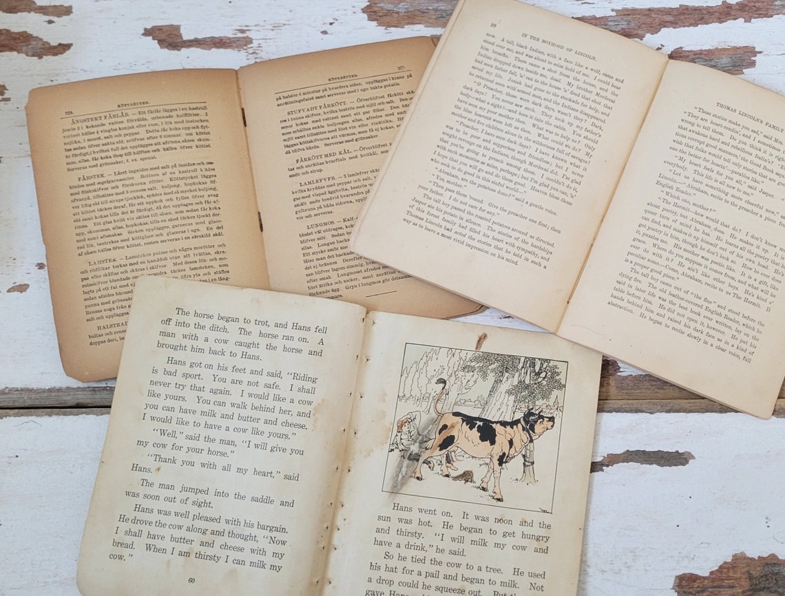 Vintage Book Pages, Antique Book Page Bundle, 100 Vintage Book Pages ...