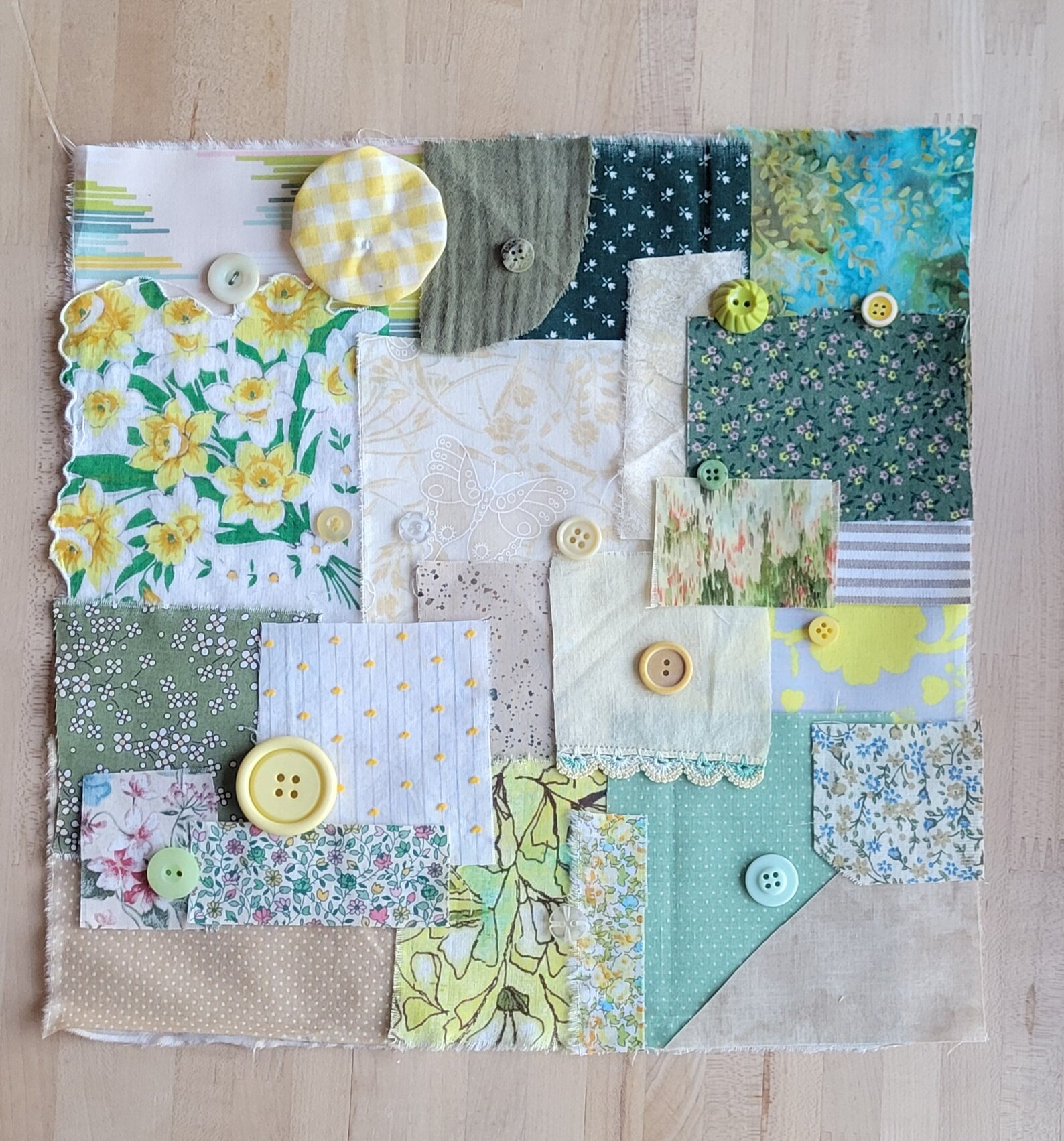 March Slow Stitch Kit - {daffodowndilly} - Mindful Sewing, Scrap Sewing ...