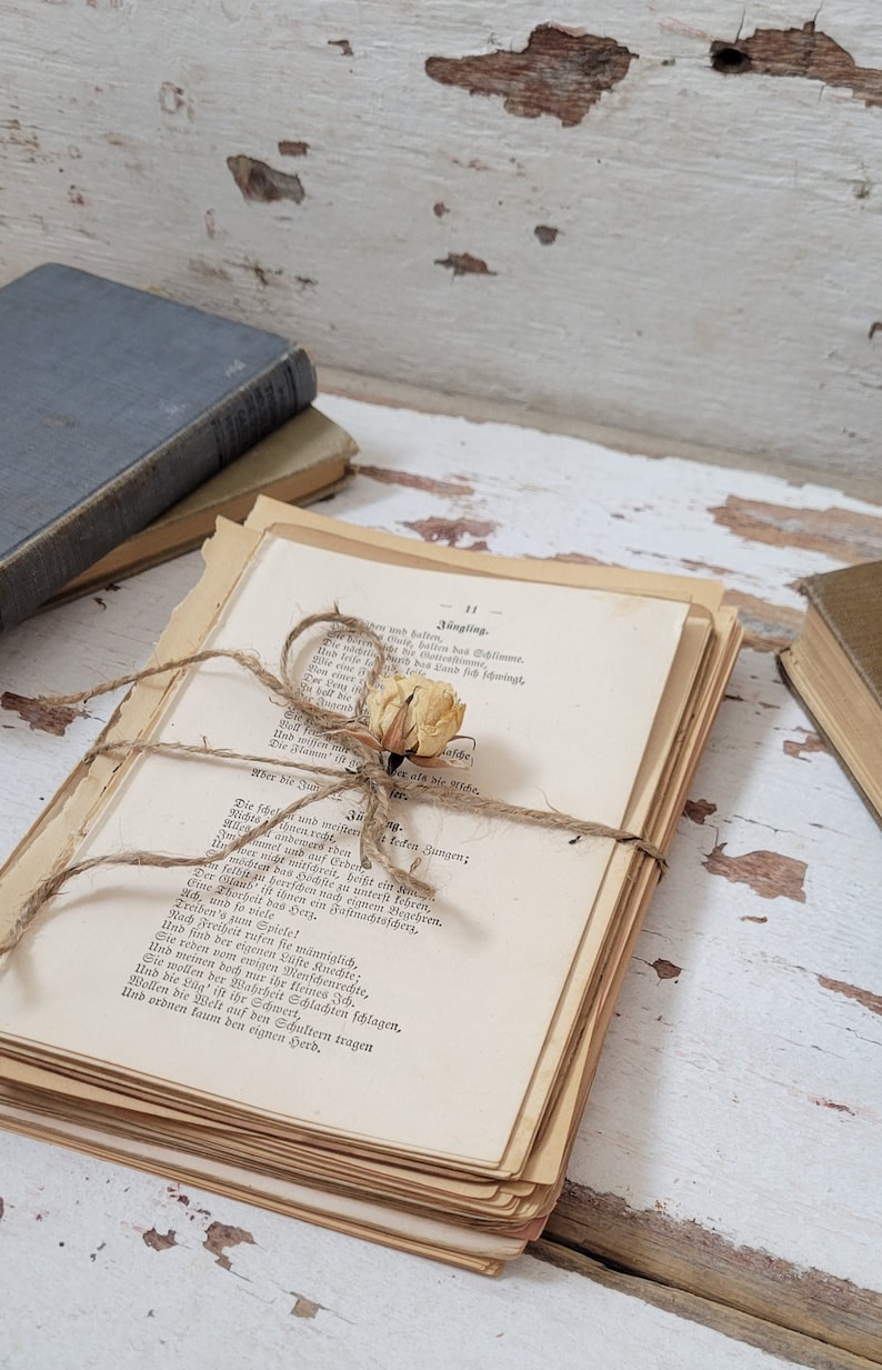 Vintage Book Pages, Antique Book Page Bundle, 100 Vintage Book Pages ...