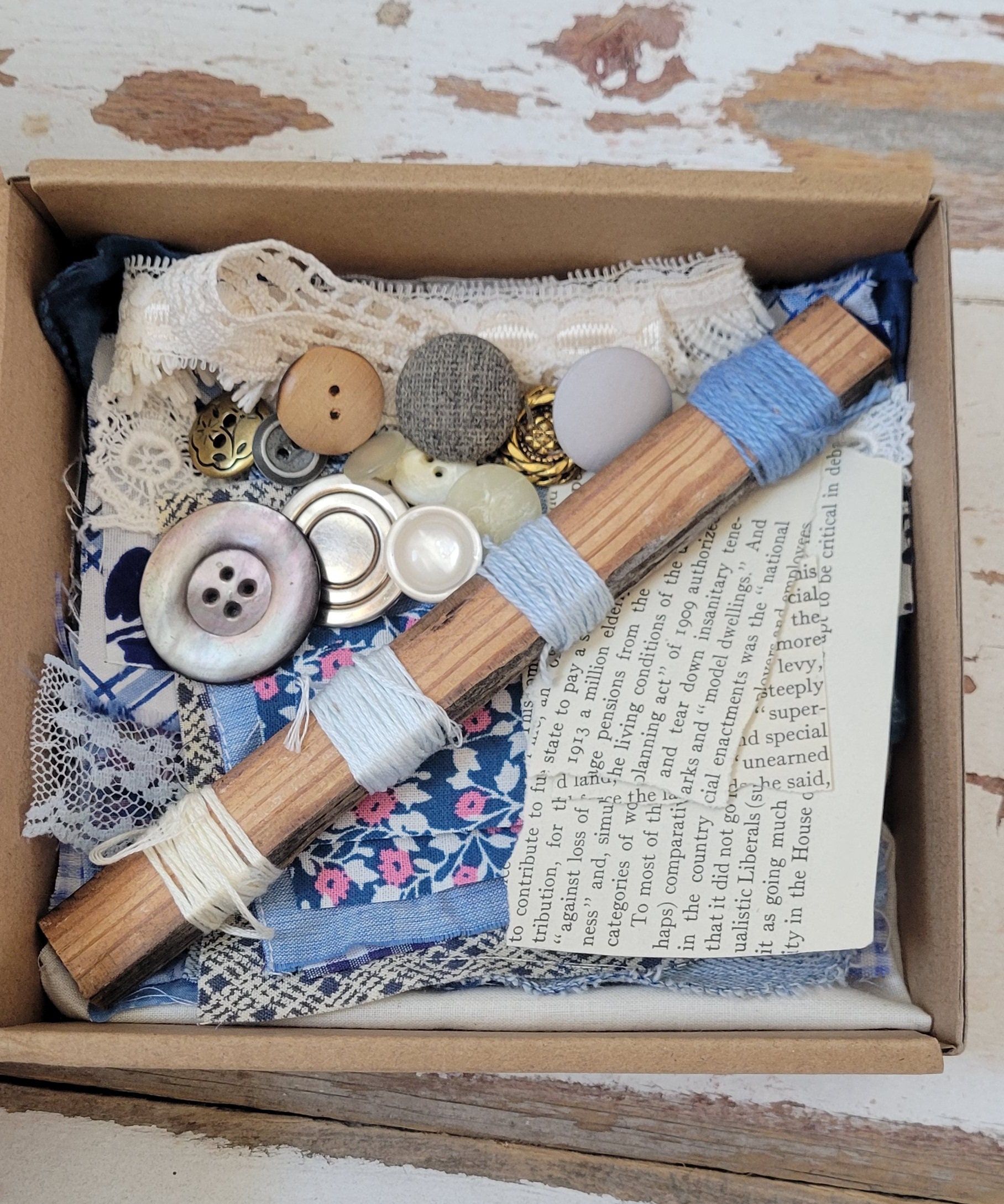 Slow Stitch Kit blue Sky Mindful Sewing Haberdashery - Etsy