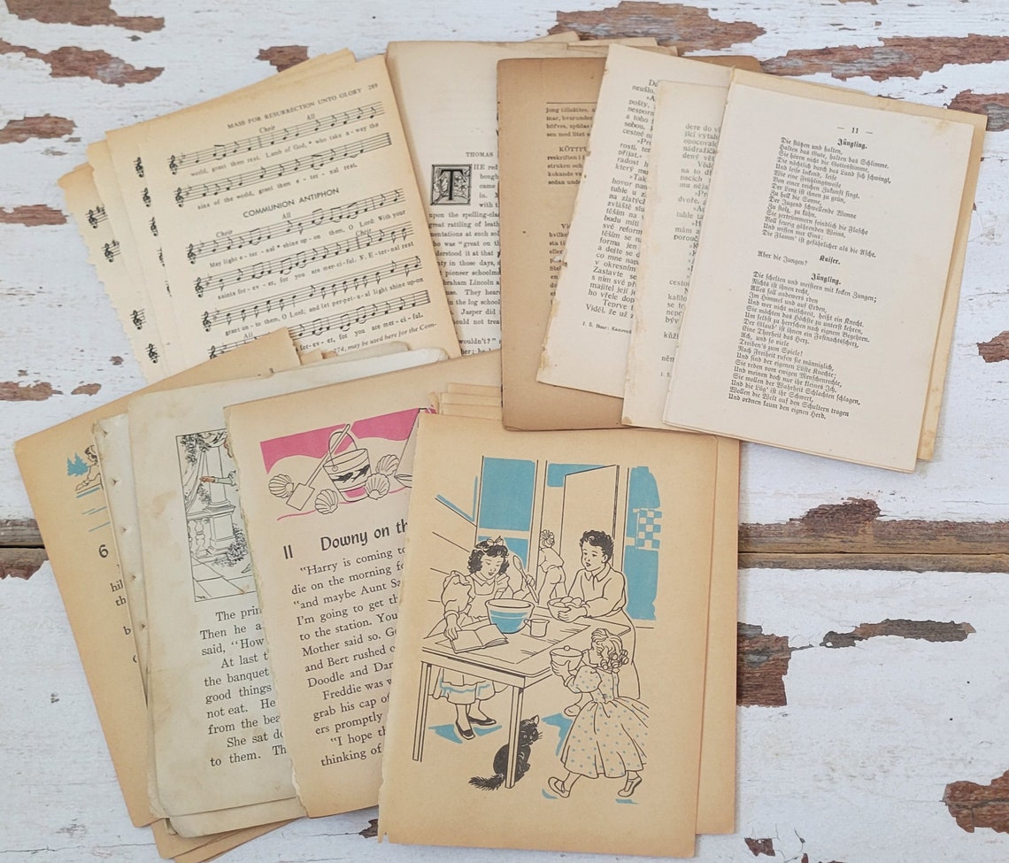 Vintage Book Pages Antique Book Page Bundle 100 Vintage Book - Etsy