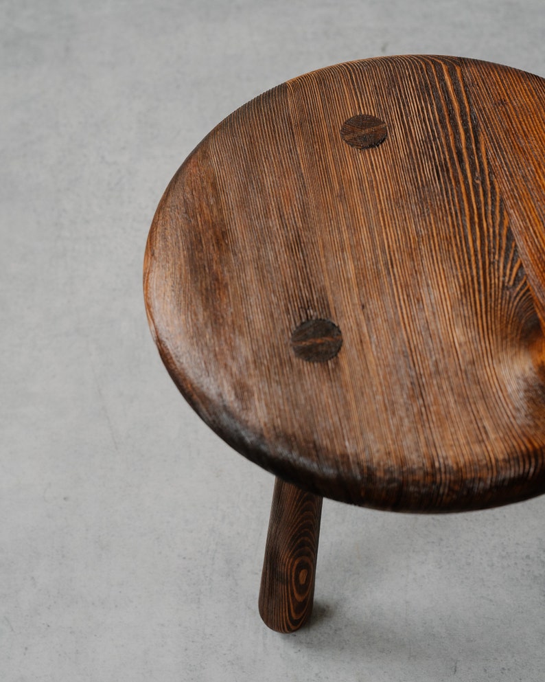 Milking Stool Small Wooden Stool in a Rustic Style Reddish - Etsy