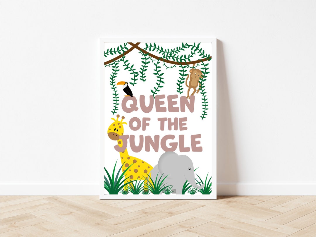 Queen of the Jungle, Jungle Nursery Print, Animal Picture, Jungle Wall ...