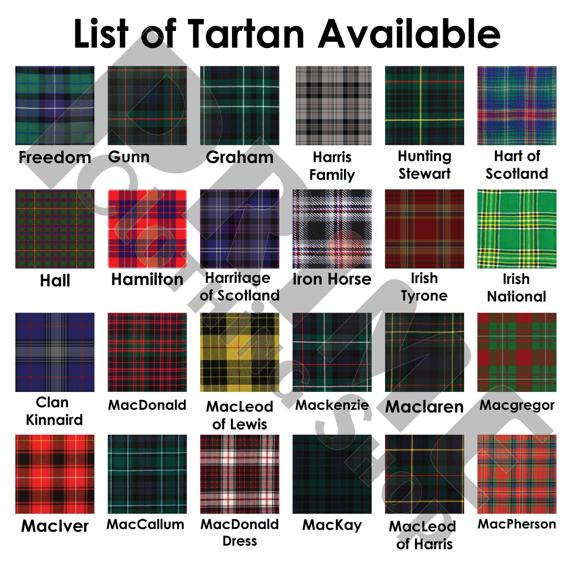 Choose Your Clan Tartan Kilt Tartan Sash Made to Order - Etsy