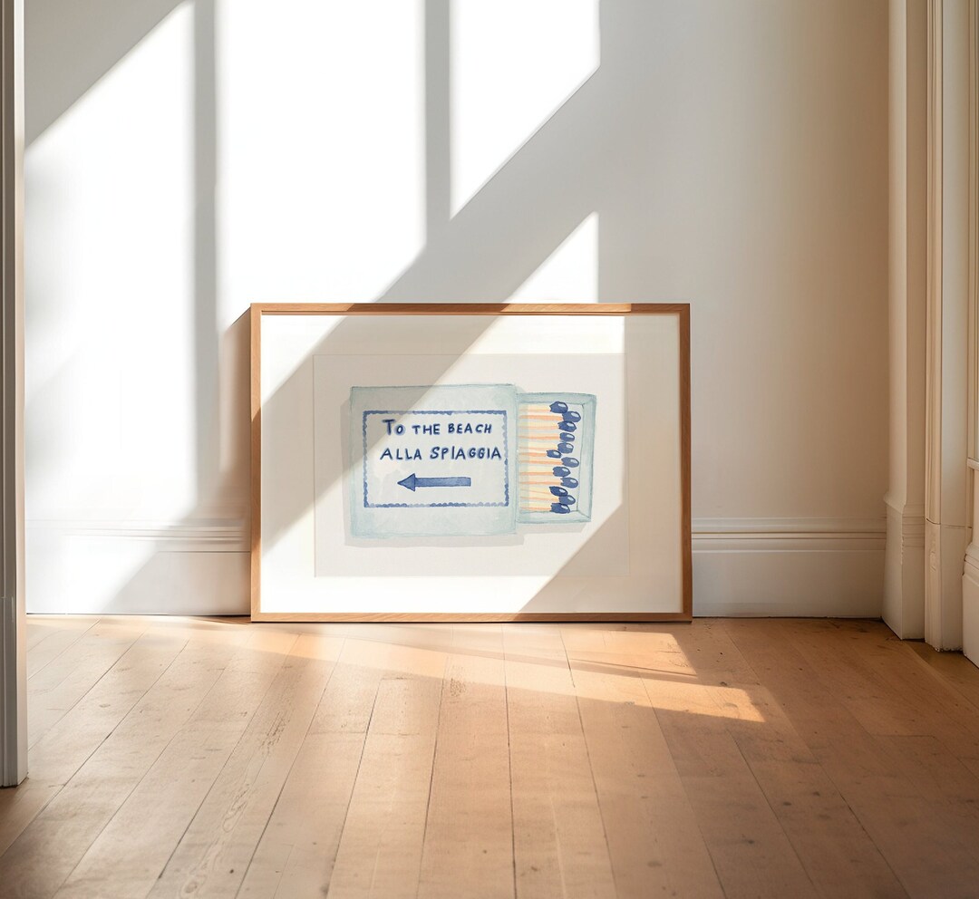 Coastal Matchbox Art Print, Digital Download, Matchbox Art, Beachy Wall ...