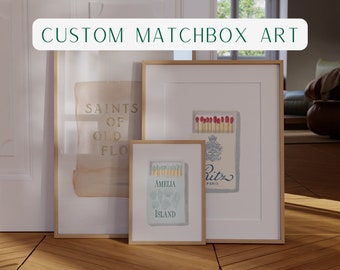Custom Matchbook Print, Hand Drawn Matchbox Print, Custom Match Print ...