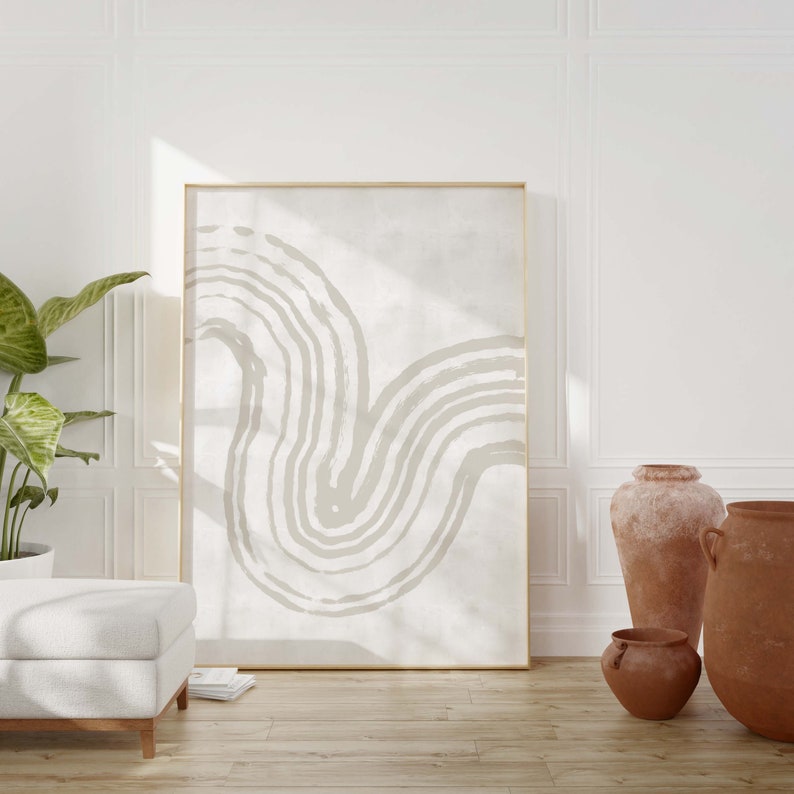 Printable Neutral Abstract Art Print, Digital Download, Printable Art ...