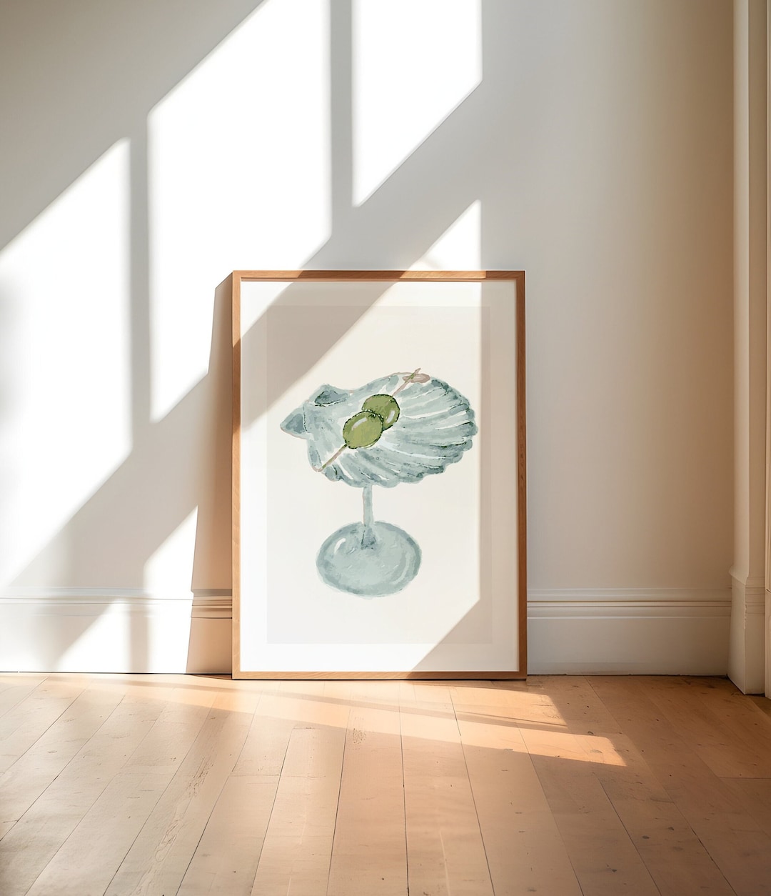 Seashell Martini Print, Bar Cart Art Print, Digital Download, Cocktail ...