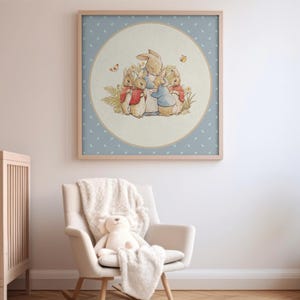 Cute Peter Rabbit Family Hug Illustration Digital Print | Vintage ...