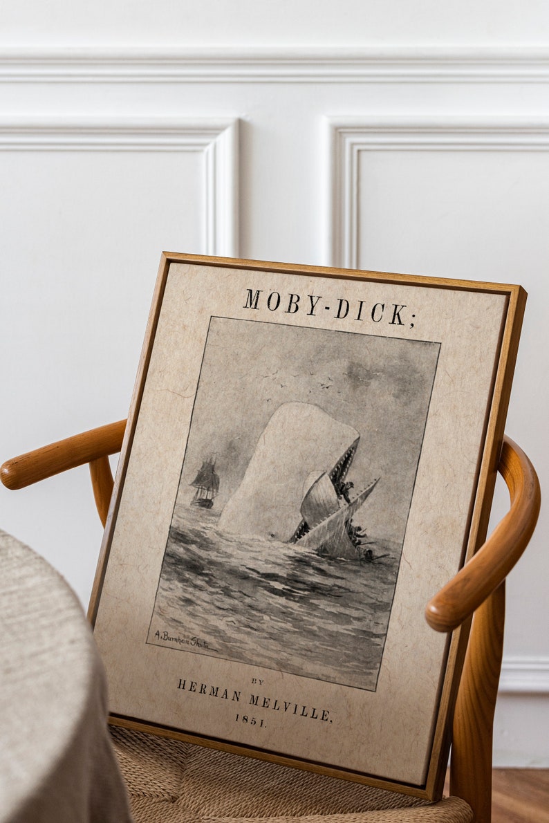 Moby Dick Vintage Cover Art Print | Bookish Gift for Book Lovers and ...
