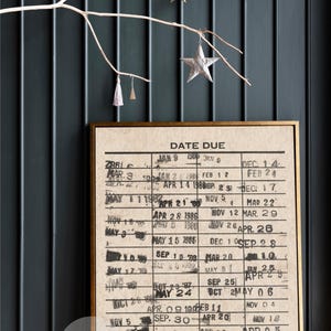Vintage Library Card Print | Retro Book Due Date Card Digital Print ...