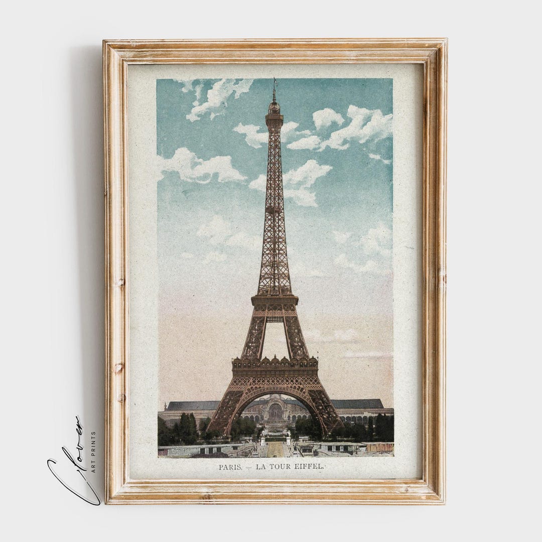 Vintage Eiffel Tower Poster for Retro Cafe Wall Decor | Paris Travel ...