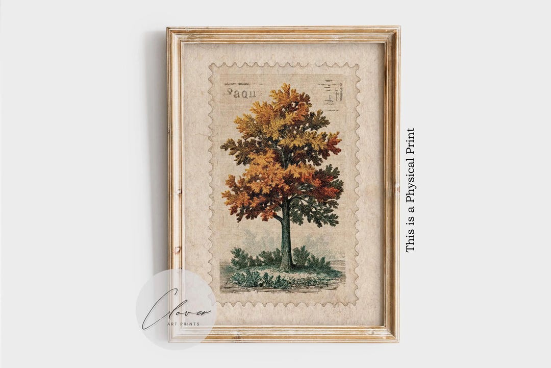 Autumn Tree Wall Art PHYSICAL Poster | Cozy Fall Landscape Painting ...