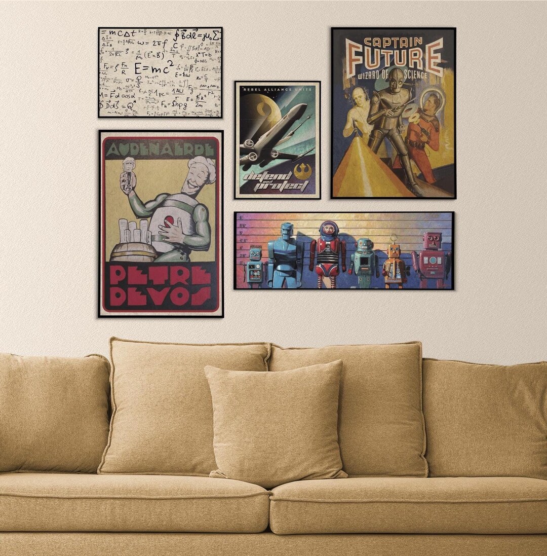 Retro Big Bang Theory Poster Set, Big Bang Apartment Wall Art Prints ...