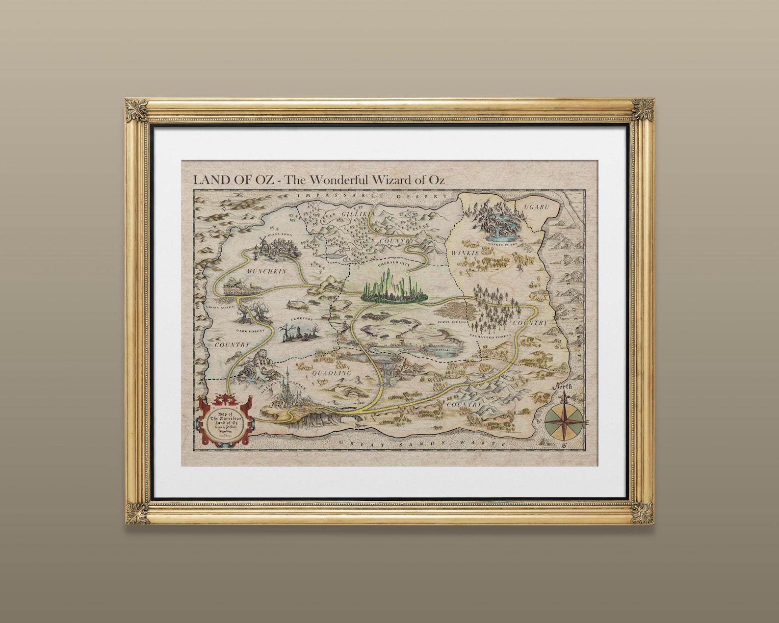 Land of Oz Map From the Wonderful Wizard of Oz Digital Printable ...