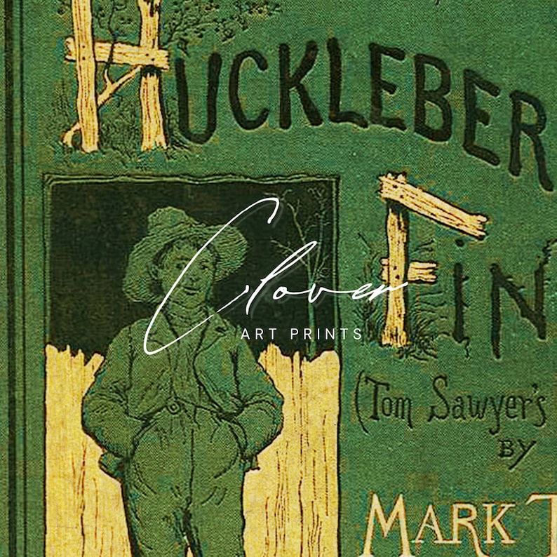 Huckleberry Finn Book Cover Art Print | Bookish Gift for Book Lovers ...