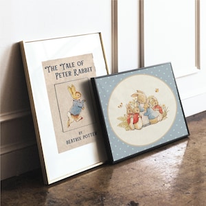 Cute Peter Rabbit Family Hug Illustration Digital Print | Vintage ...