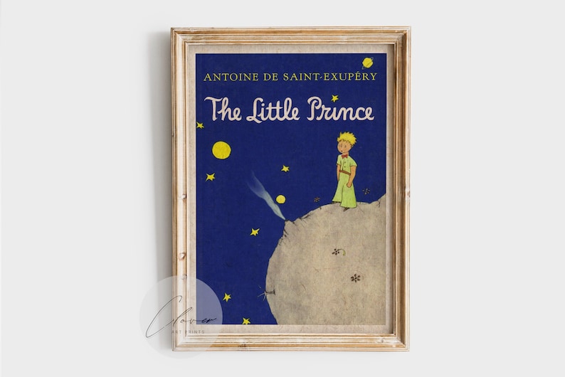 The Little Prince Book Cover Art Print – Vintage Antoine De Saint ...