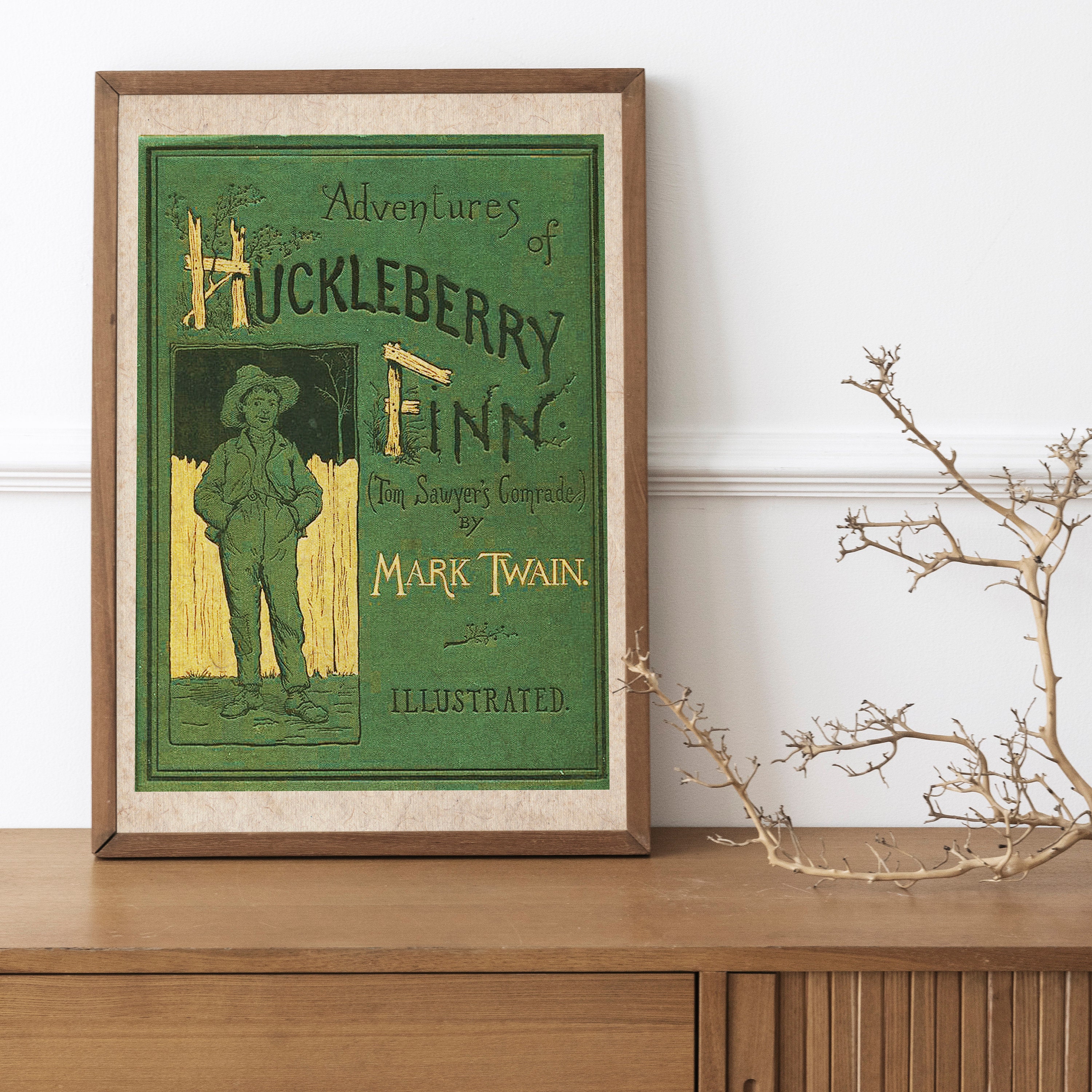 Huckleberry Finn Book Cover Art Print | Bookish Gift for Book Lovers ...