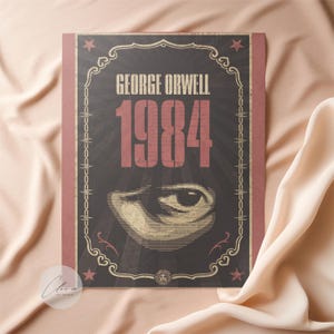 1984 George Orwell Book Cover Poster | Dystopian Vintage Wall Art ...