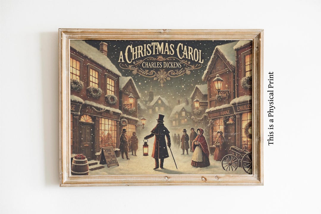 A Christmas Carol Wall Art PHYSICAL Poster | Charles Dickens Vintage ...