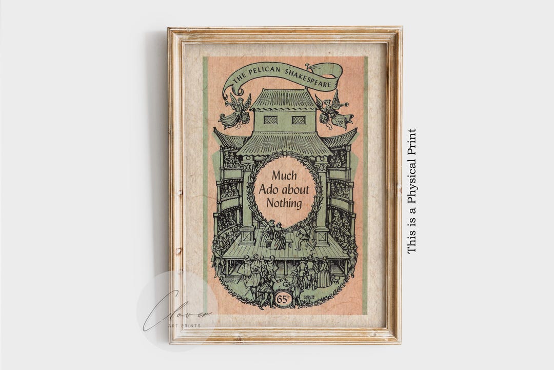 Much Ado About Nothing PHYSICAL Poster | Vintage William Shakespeare ...