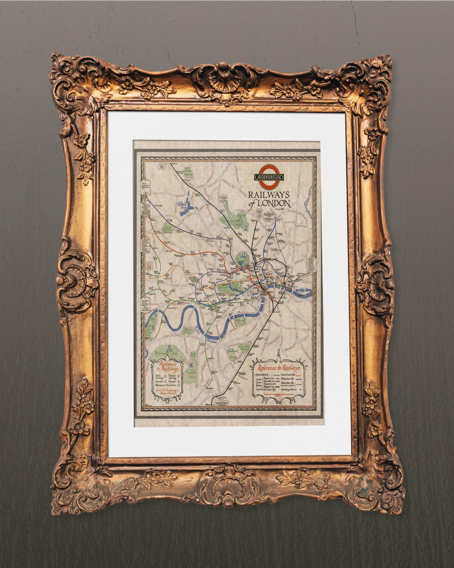 Retro Underground Railways of London Map | Aesthetic City Map Wall ...