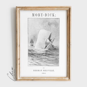 Moby Dick Cover Art Print | Bookish Gift for Book Lovers and Bookworm ...
