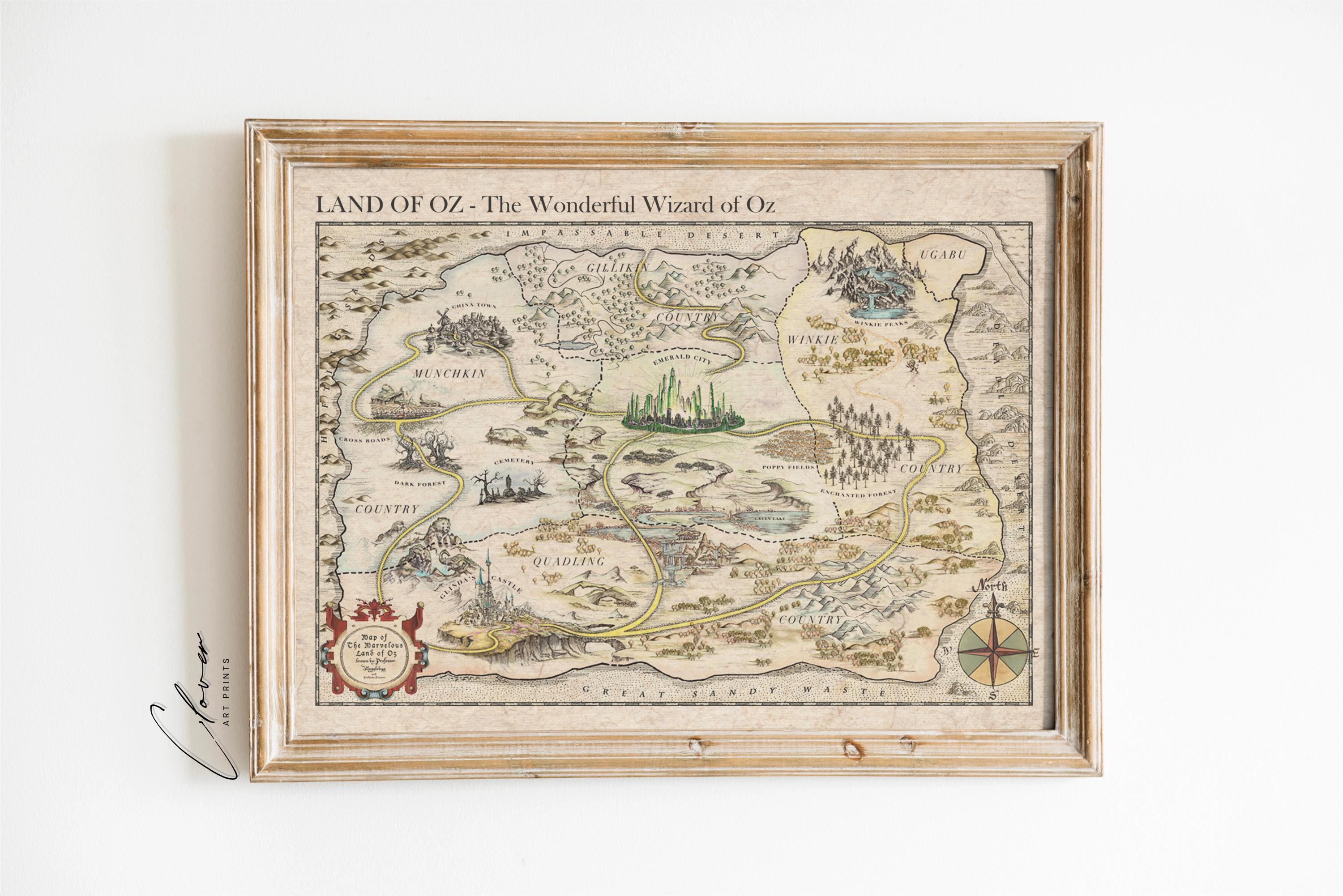 Land of Oz Map From the Wonderful Wizard of Oz Digital Printable ...