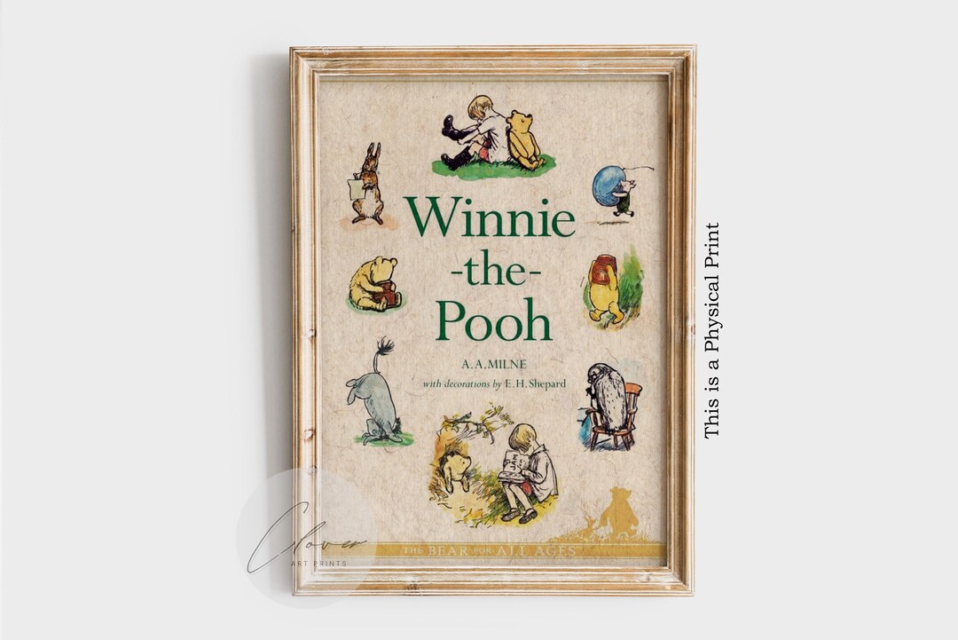 Cute Vintage Winnie the Pooh PHYSICAL Poster | Classic Nursery Wall ...