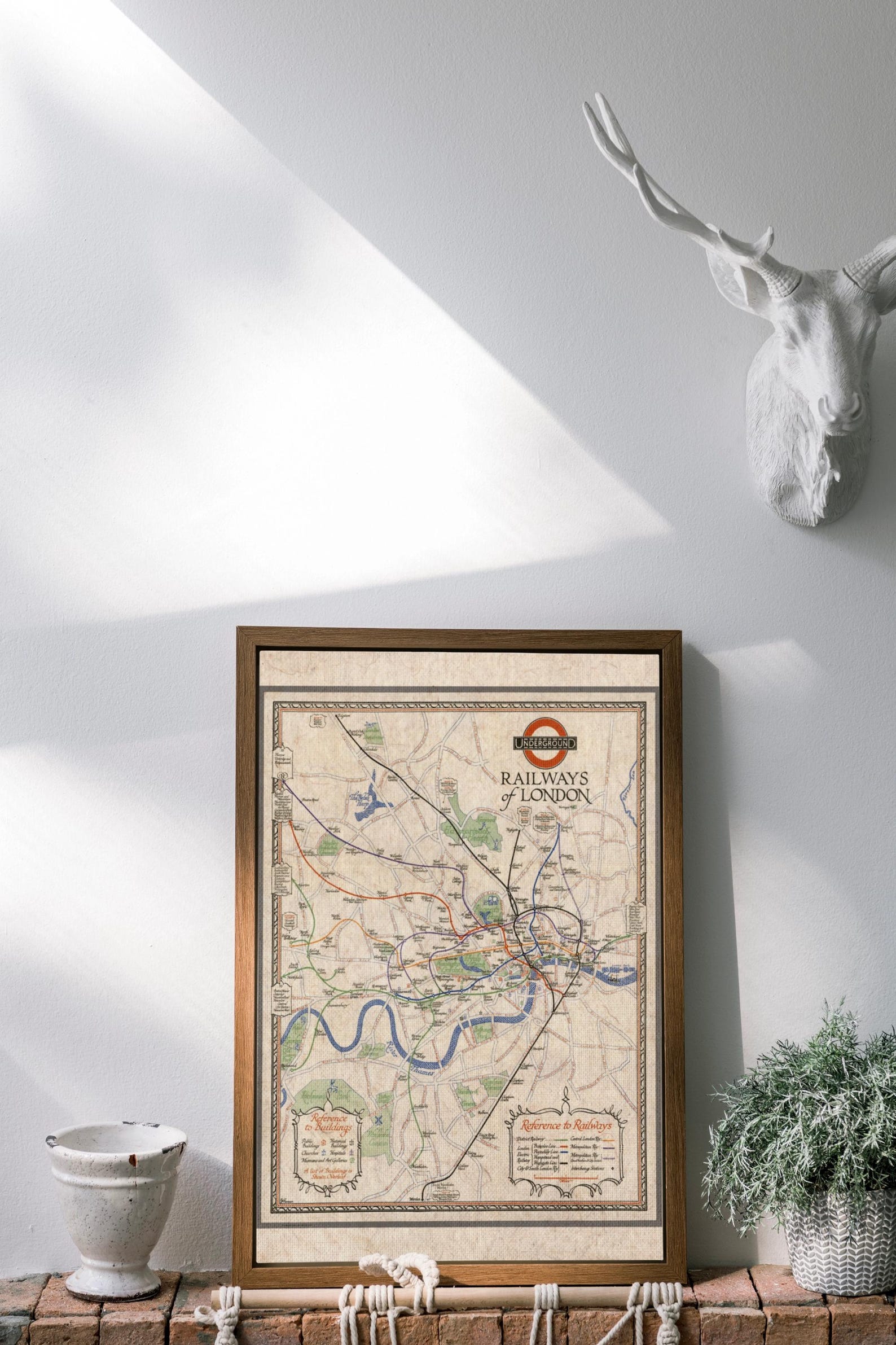 Retro Underground Railways of London Map | Aesthetic City Map Wall ...