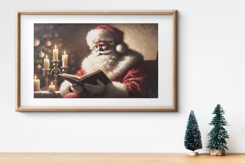 Digital Santa Claus Print | Vintage Christmas Art Printable | Cozy ...