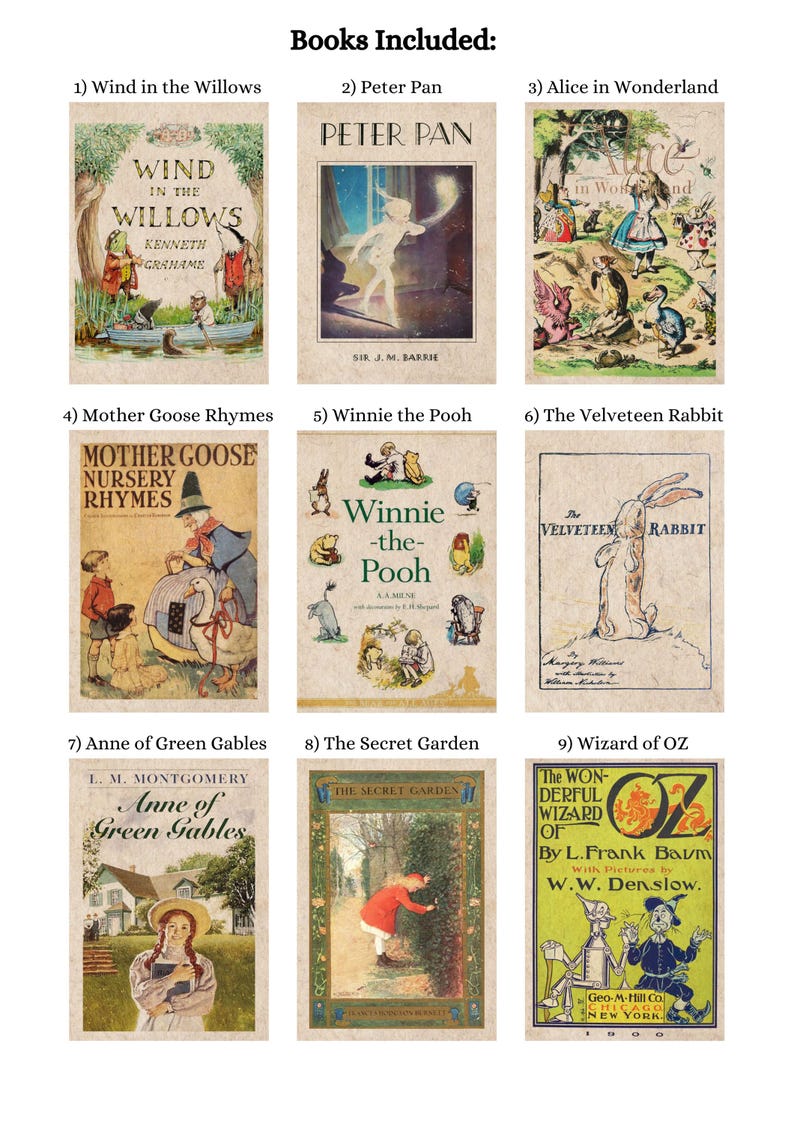 Children's Book Cover Art Prints | Set of 9 | Bookish Gift for Book ...