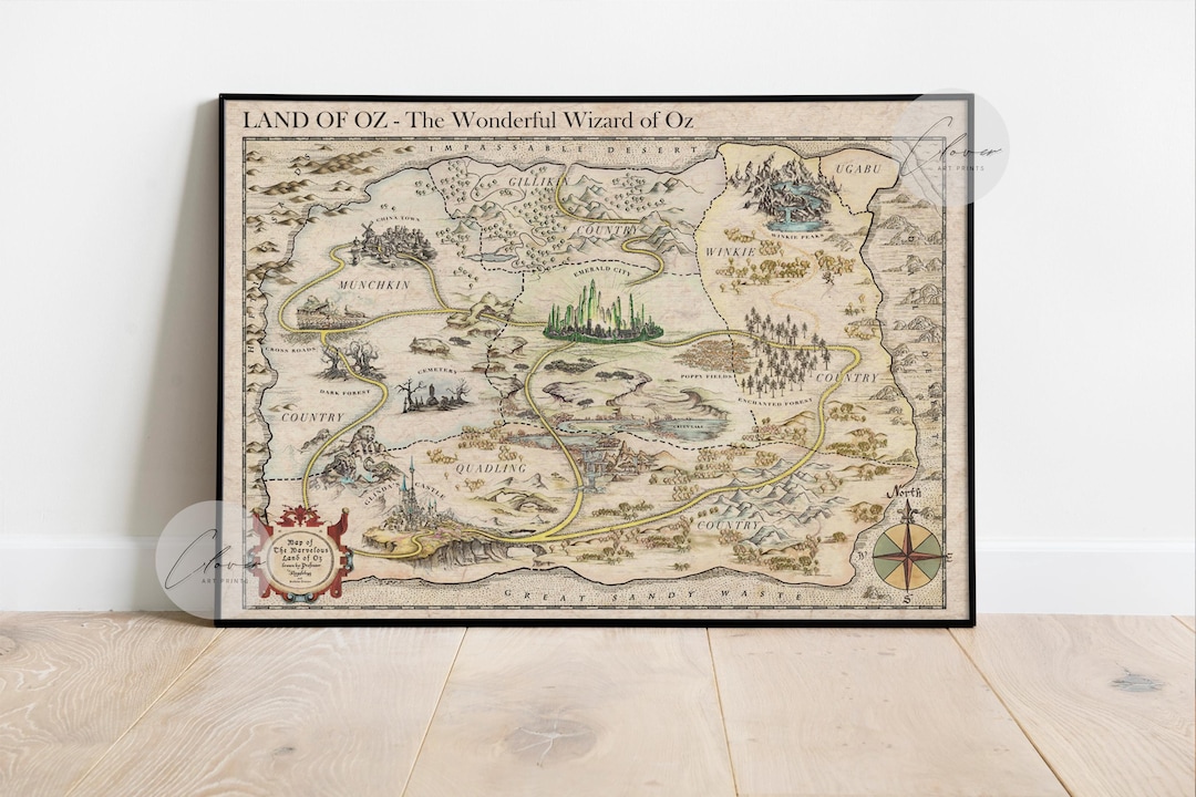 Land of Oz Map From the Wonderful Wizard of Oz Digital Printable ...