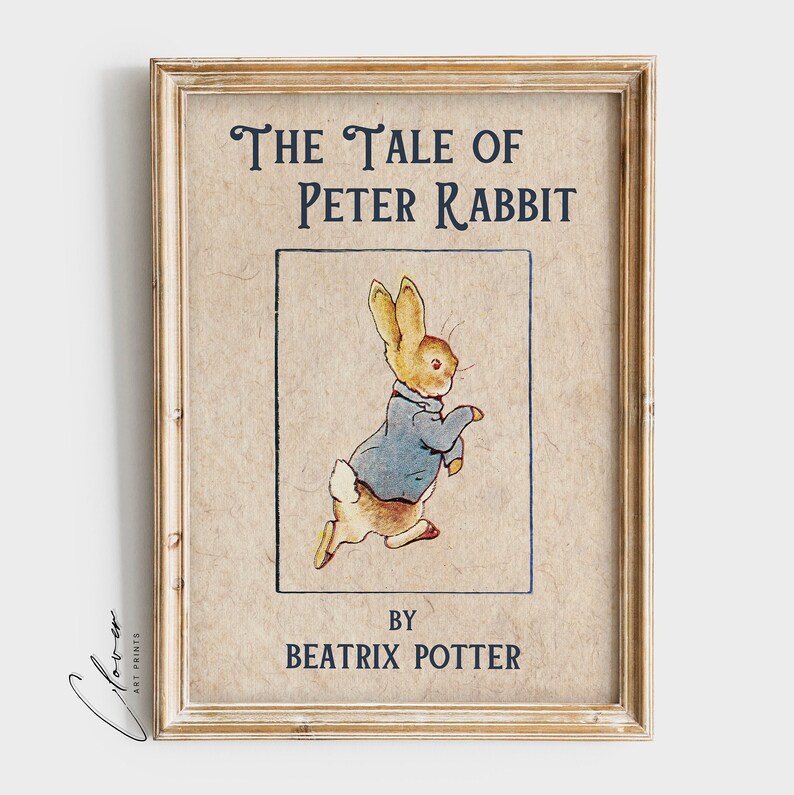 The Tale of Peter Rabbit Book Cover Art Print Bookish Gift for Book ...