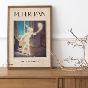 Peter Pan Book Cover Art Print | Bookish Gift for Book Lovers and ...