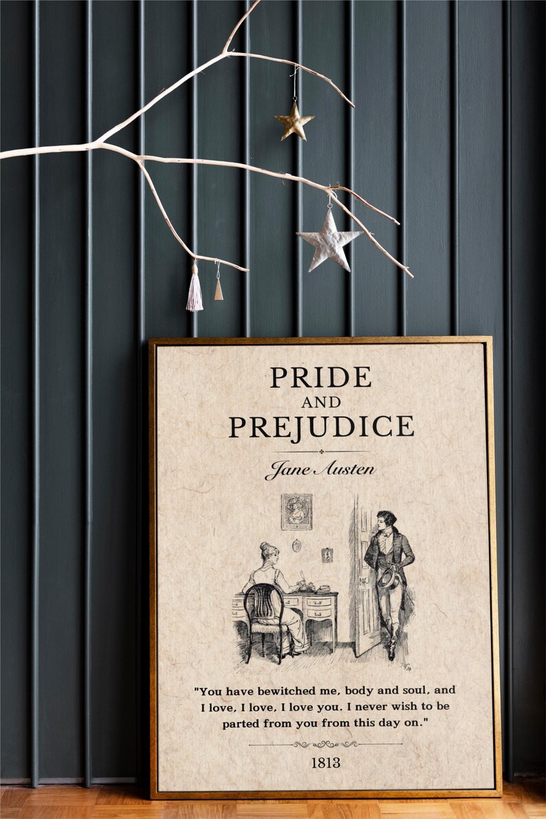Pride and Prejudice Vintage Print | Romantic Book Lover Valentines Day ...